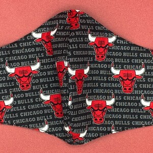 Chicago Bulls Face Mask, Bulls Mask, IL Chicago Bulls Mask, Adjustable ...