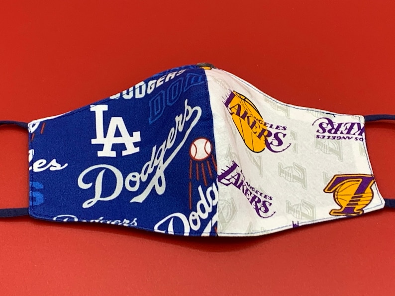 Dodgers and Lakers Face Mask LA Dodgers Mask LA Lakers Mask | Etsy