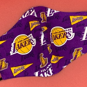 LA Lakers Mask, Los Angeles Lakers Mask, Lakers Face Mask, Adjustable ...