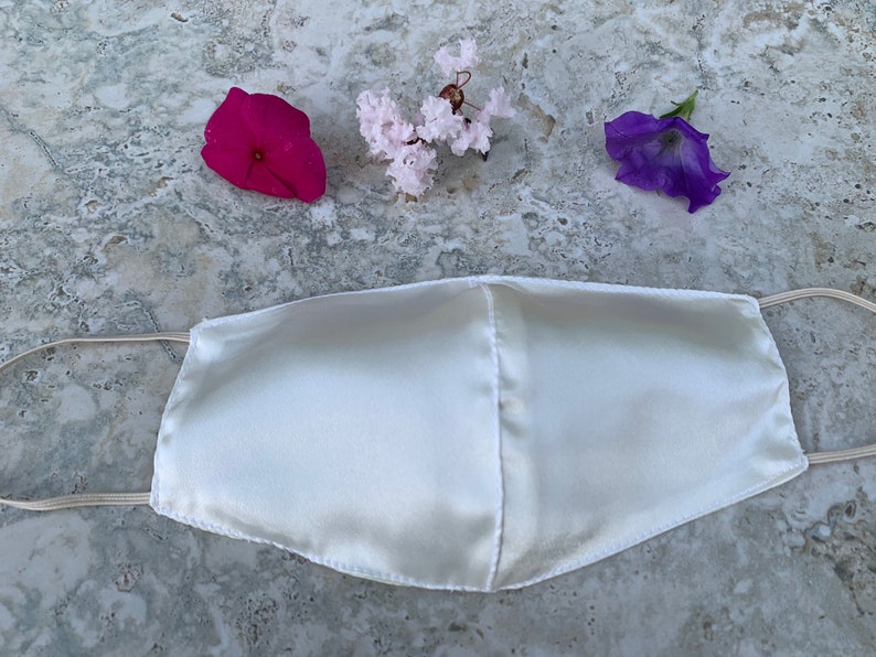 Ivory Satin Mask White Satin Mask Bridal Face Mask Wedding - Etsy