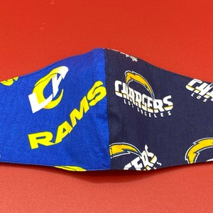 Chargers and Rams Face Mask, LA Chargers Mask, LA Rams Mask, Los ...