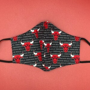 Chicago Bulls Face Mask, Bulls Mask, IL Chicago Bulls Mask, Adjustable ...