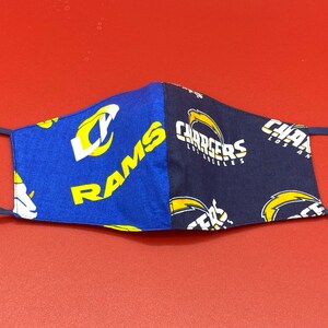 Chargers and Rams Face Mask, LA Chargers Mask, LA Rams Mask, Los ...