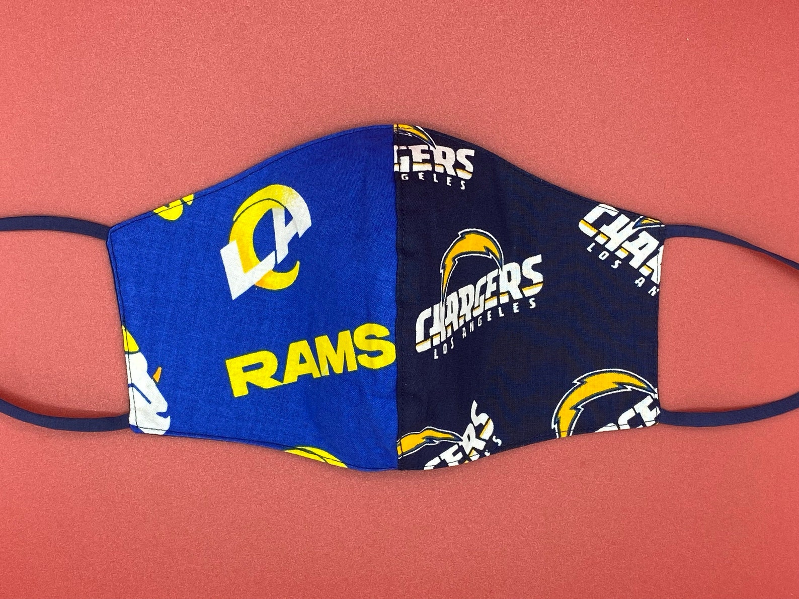 Chargers and Rams Face Mask, LA Chargers Mask, LA Rams Mask, Los ...