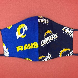 Chargers and Rams Face Mask, LA Chargers Mask, LA Rams Mask, Los ...