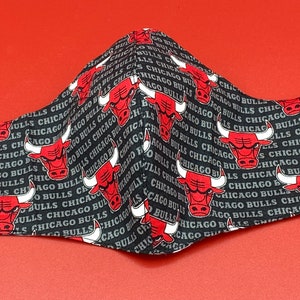 Chicago Bulls Face Mask, Bulls Mask, IL Chicago Bulls Mask, Adjustable ...