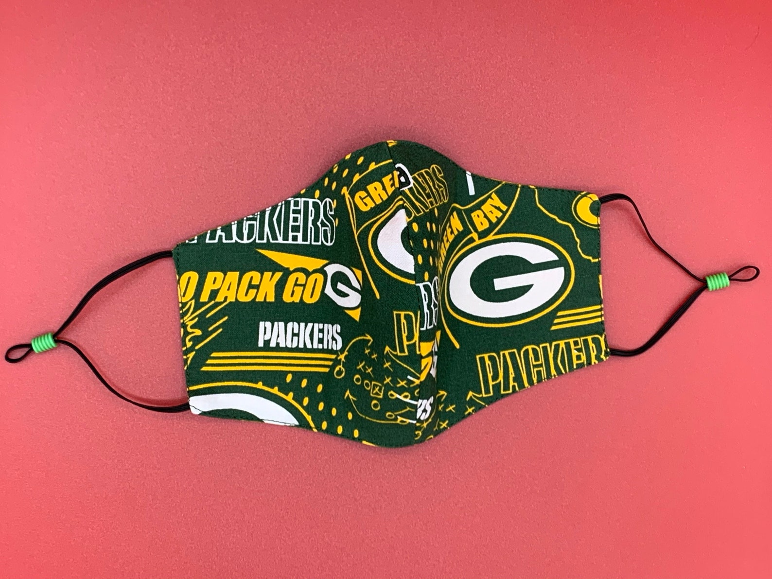 Green Bay Packers Face Mask, Packers Facemask, Adjustable Facemask, NFL ...