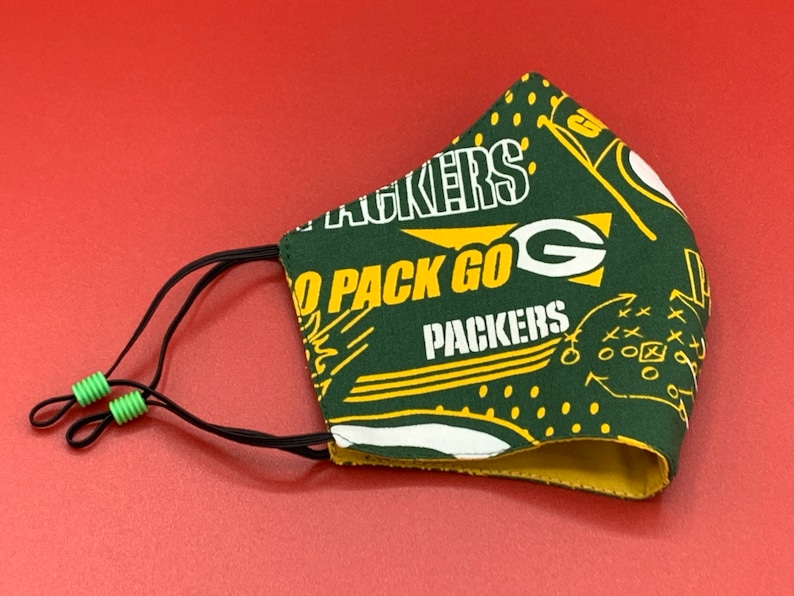 Green Bay Packers Face Mask Packers Facemask Adjustable - Etsy