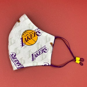 Lakers Face Mask, LA Lakers Mask, Los Angeles Lakers Mask, Adjustable ...