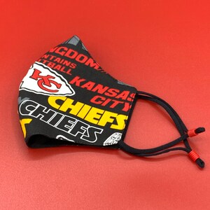 Kansas City Chiefs Face Mask, Chiefs Mask, Adjustable Facemask, NFL ...