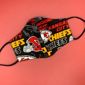 Kansas City Chiefs Face Mask, Chiefs Mask, Adjustable Facemask, NFL ...