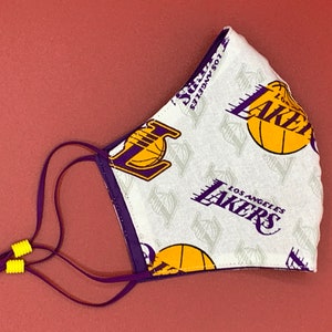 Lakers Face Mask, LA Lakers Mask, Los Angeles Lakers Mask, Adjustable ...