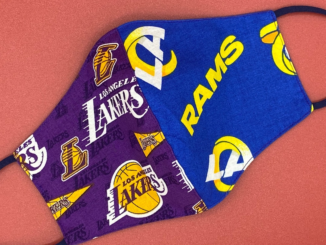 LA Rams and LA Lakers Mask, Lakers Mask, Rams Mask, Los Angeles Face ...