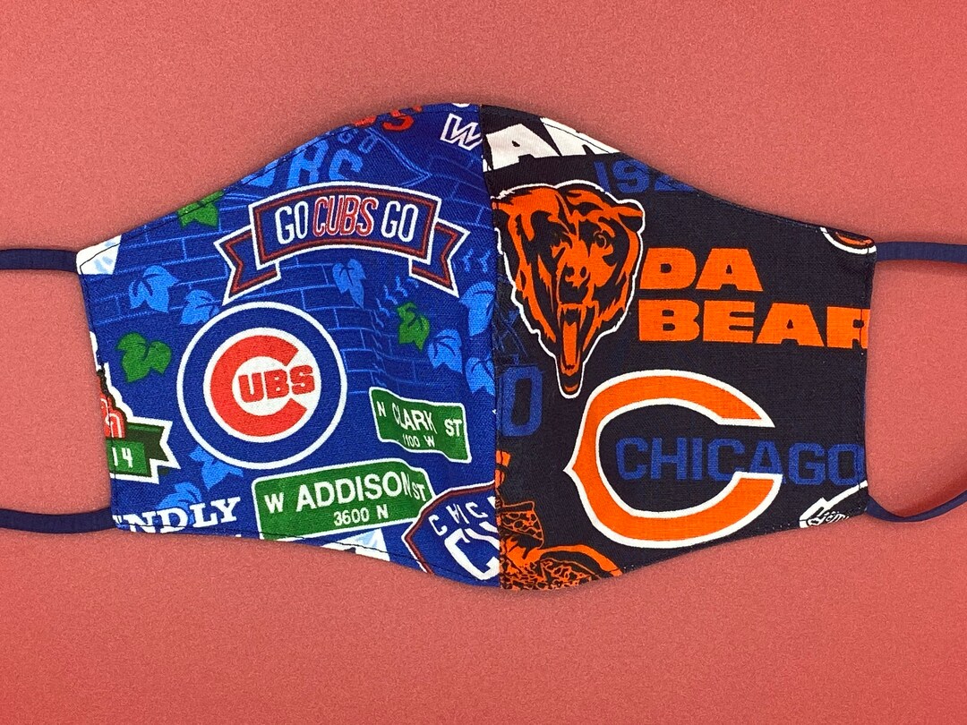 Chicago Bears Face Mask, Cubs Face Mask, Bears and Cubs Facemask ...