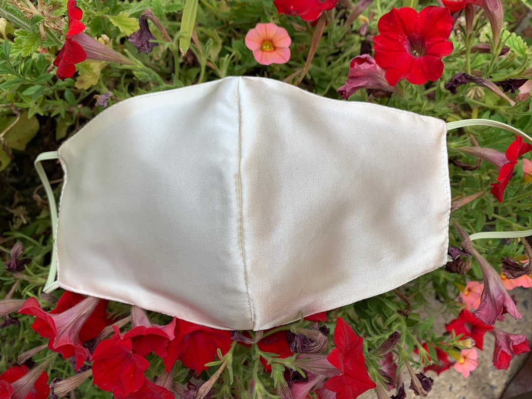 Ivory Satin Mask, White Satin Mask, Bridal Face Mask, Wedding Face Mask ...