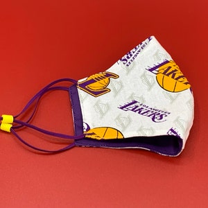 Lakers Face Mask, LA Lakers Mask, Los Angeles Lakers Mask, Adjustable ...