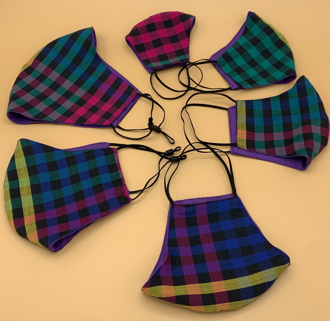 Face Masks, Plaid, Gingham, Checker, Style, Washable, Reusable, Family ...
