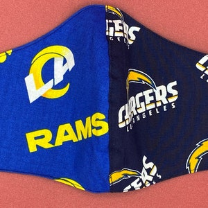Chargers and Rams Face Mask, LA Chargers Mask, LA Rams Mask, Los ...