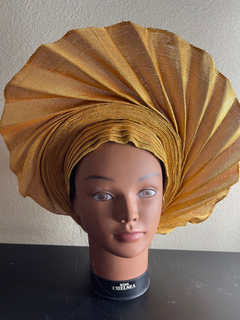 Nigeria, Africa Gele Headtie Hat, Aso-oke Fabric,gele,headwrap,ready-to ...