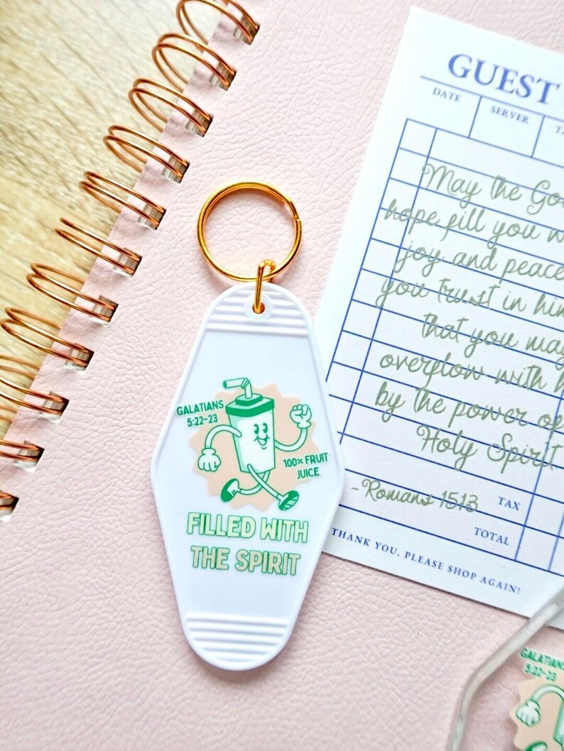 Filled With the Spirit Keychain Christian Motel Keychain Cute Faith ...