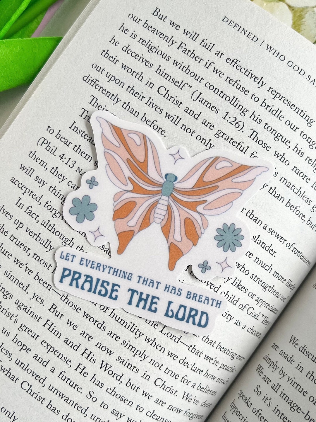 Praise the Lord Sticker, Christian Sticker, Butterfly Sticker, Bible ...