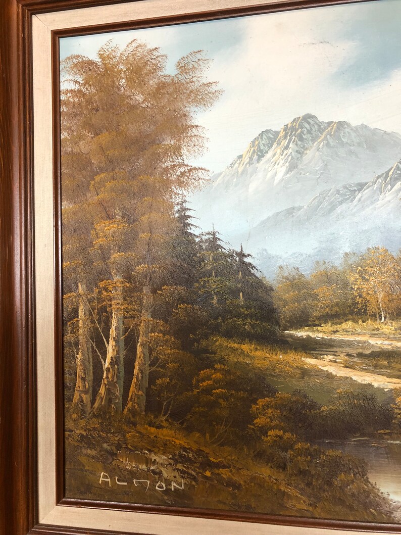 Rare Vintage Beautiful Fall Mountain Landscape Listed Artist Almon - Etsy