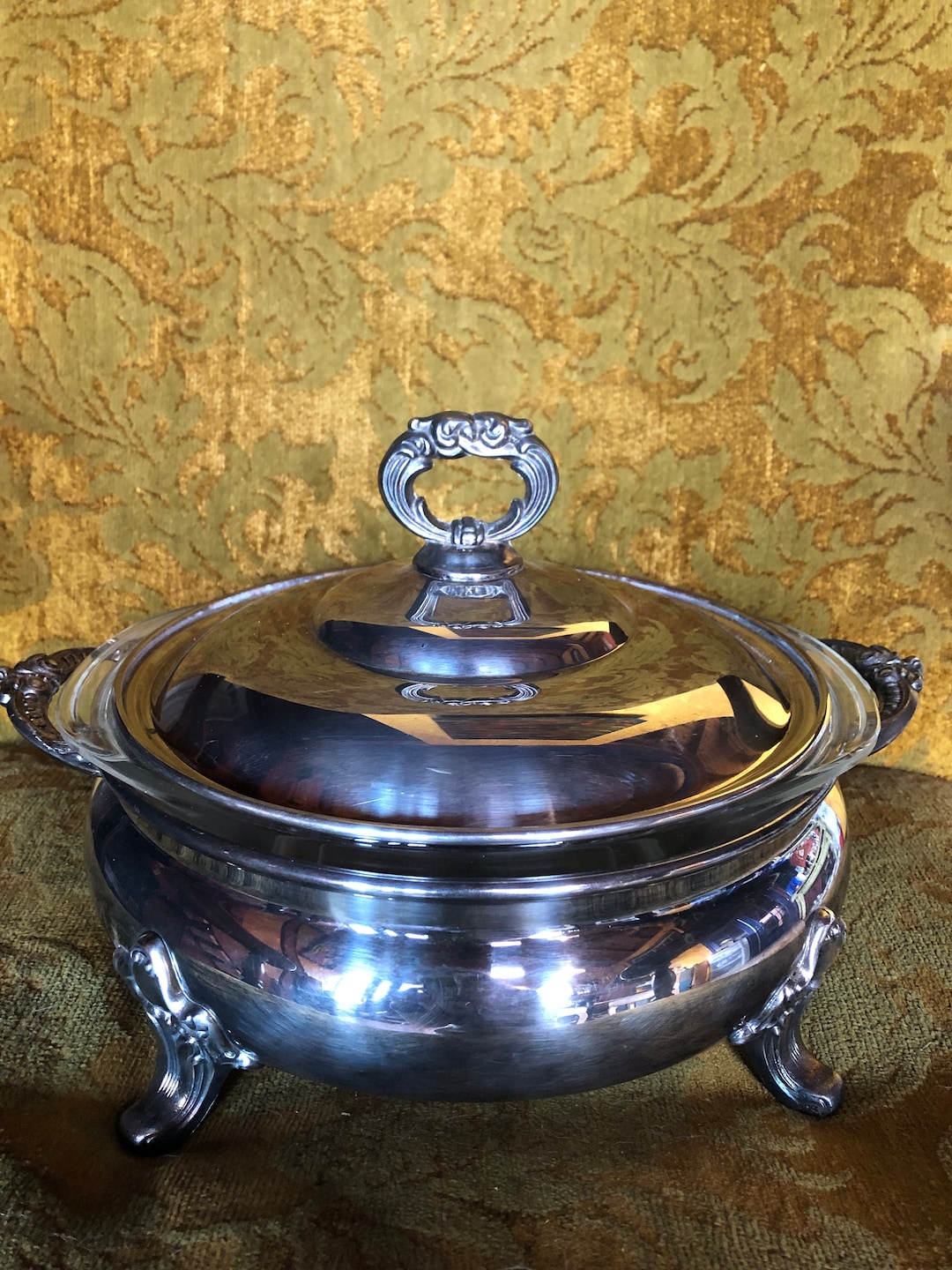 Vintage Silver Serving Dish - Etsy