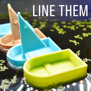 2 Mini Floating Sailboats for DIY Aquarium Project. Nano Floaters Décor ...