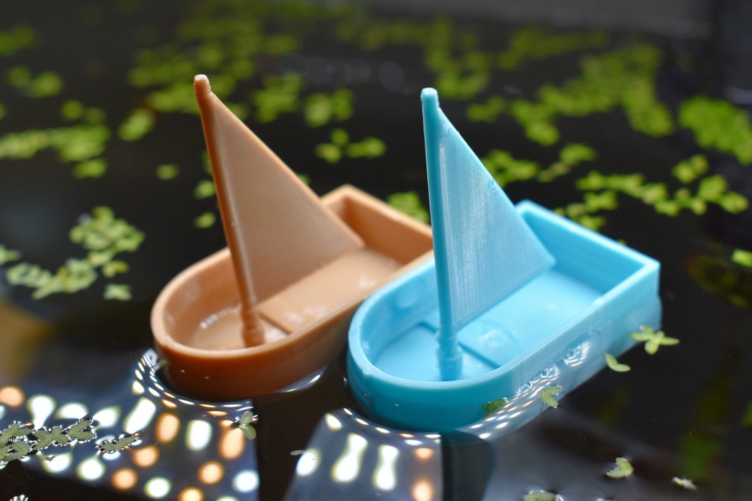 2 Mini Floating Sailboats for DIY Aquarium Project. Nano Floaters Décor ...