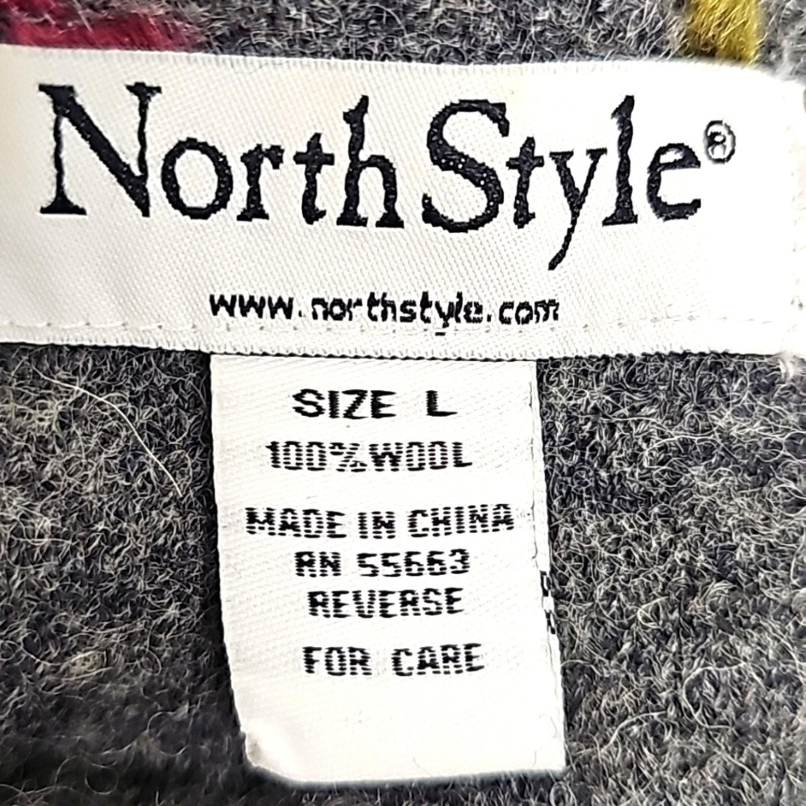 Northstyle 100% Wool Full Zip Long Sleeve Large Colorful Collar Jacket ...