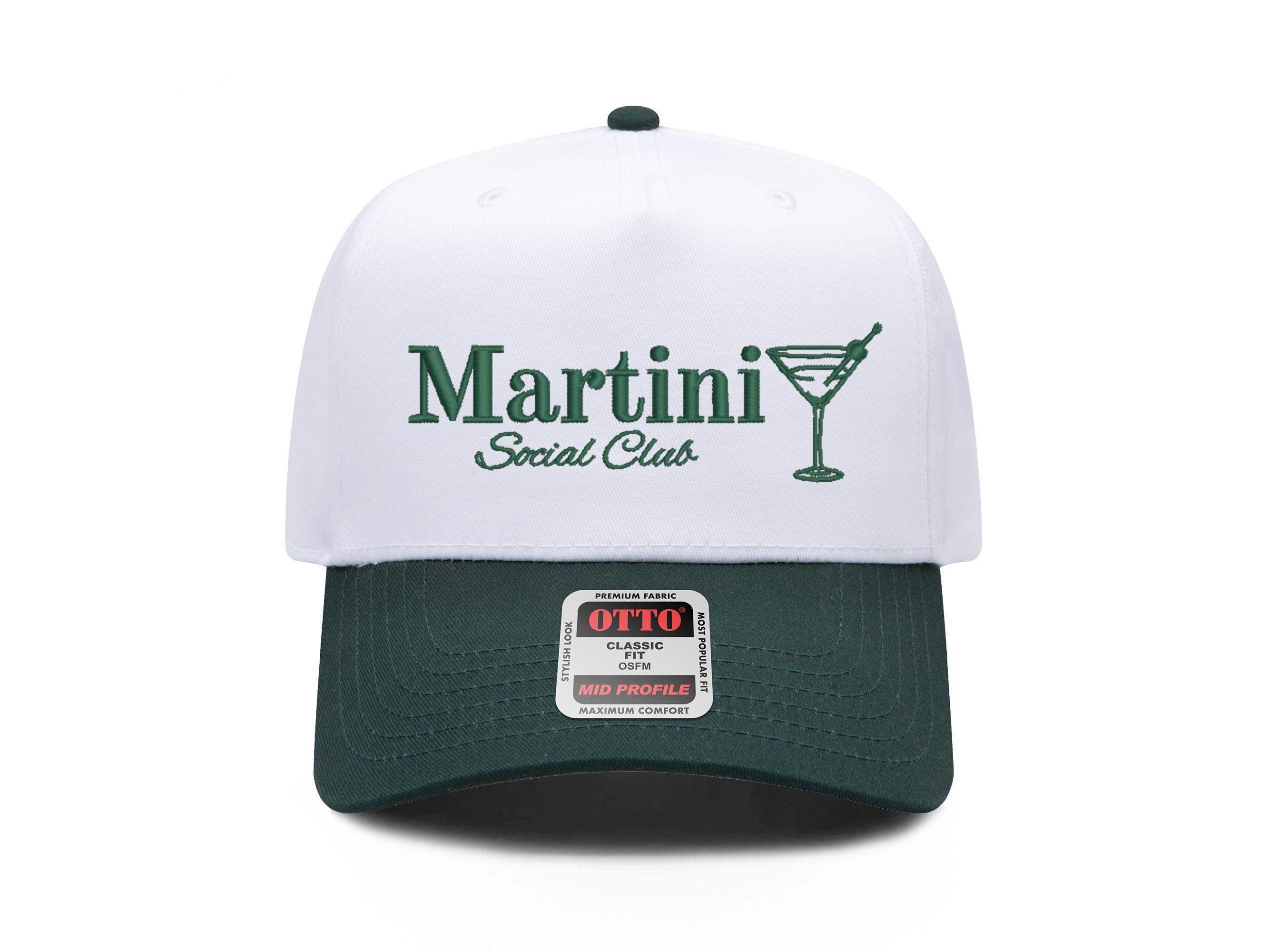 Martini Social Club Trucker Hat, Martini Lover Gift, Green Cocktail ...