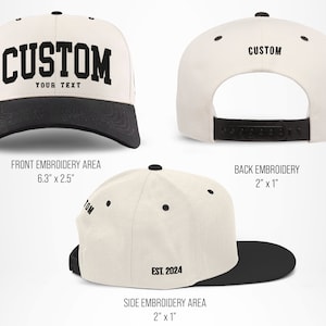 Custom Two Tone Hat Embroidered Custom Snapback Varsity Font Hat Custom ...