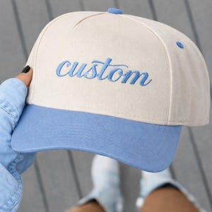 Custom Two Tone Hat Embroidered Hat Five Panel Two Tone Custom Hat ...