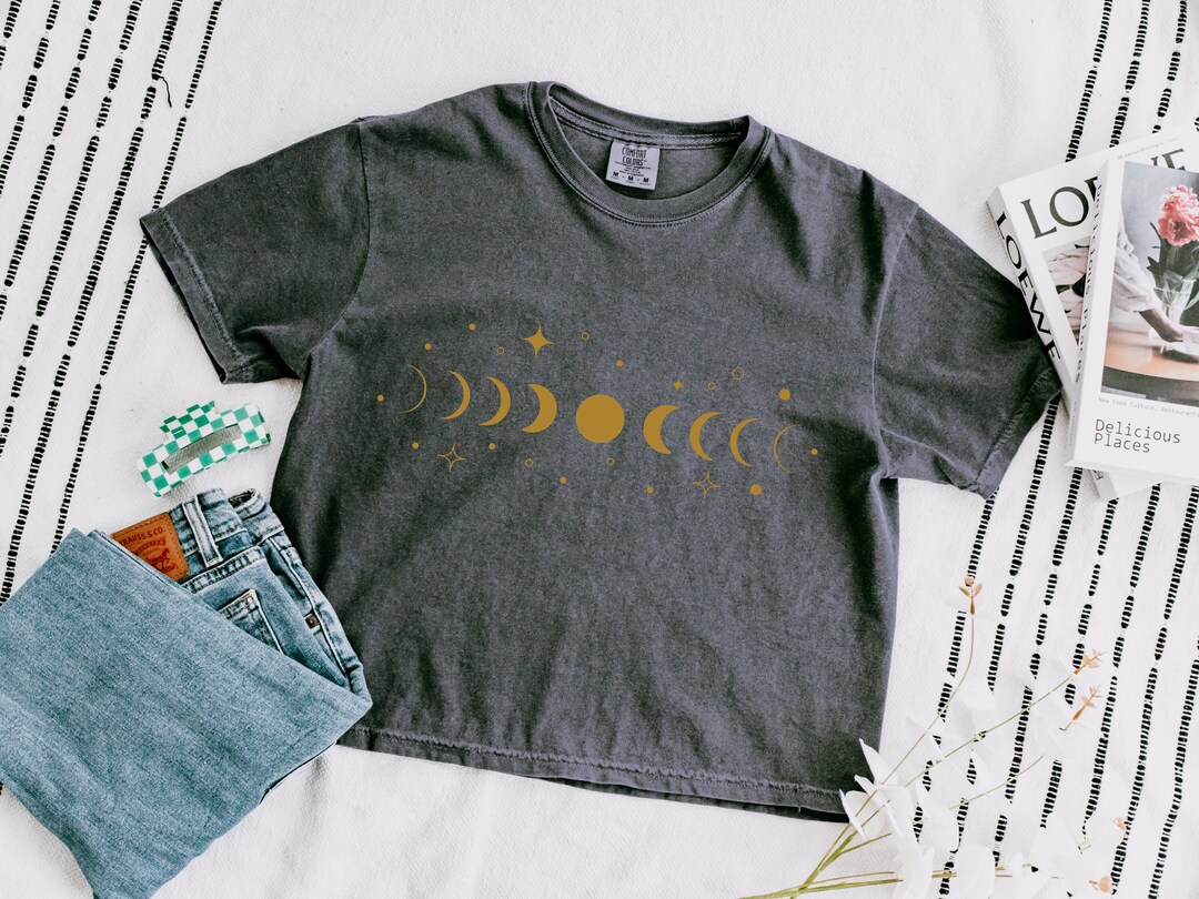 Celestial Crop Top Moon Phase Crop Top Festival Shirt Astrology Shirt ...