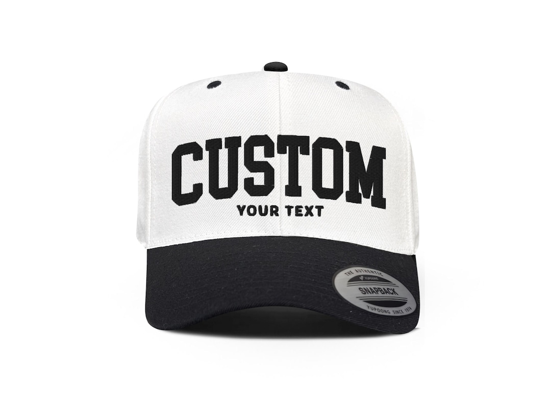 Custom Two Tone Hat Embroidered Custom Snapback Varsity Font Hat Custom ...