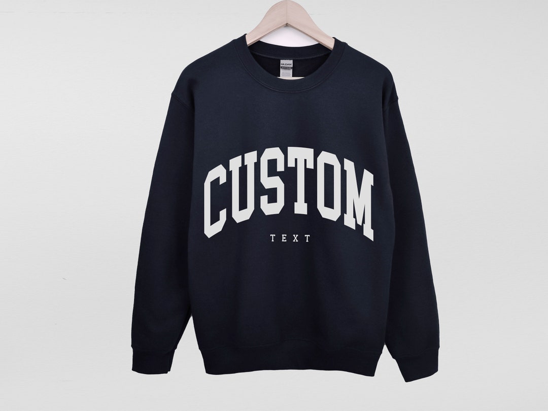 Custom Text Sweatshirt Varsity Letters Crewneck School Name Varsity ...