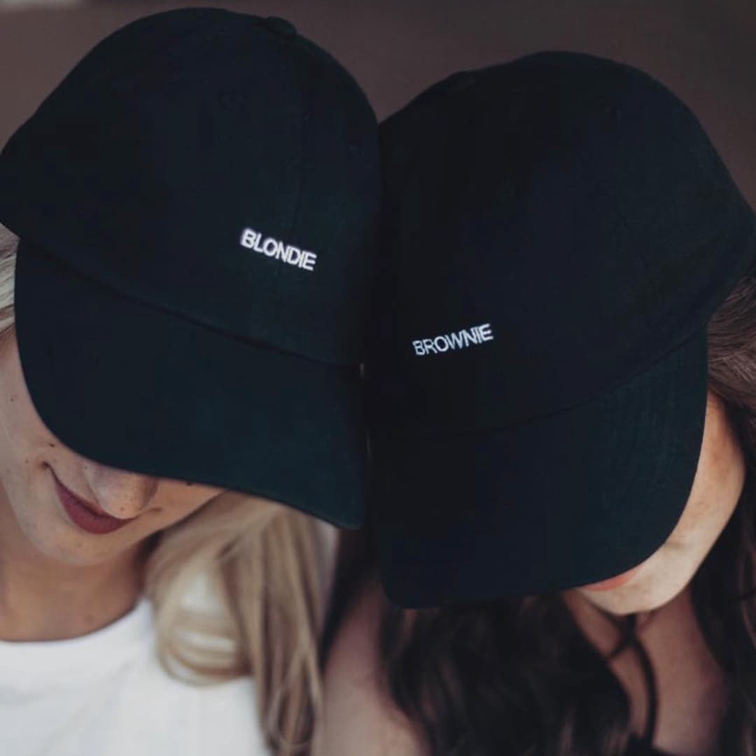 BFF Gift Brownie Blondie Dad Hat Embroidered Blond Brunette Best Friend ...