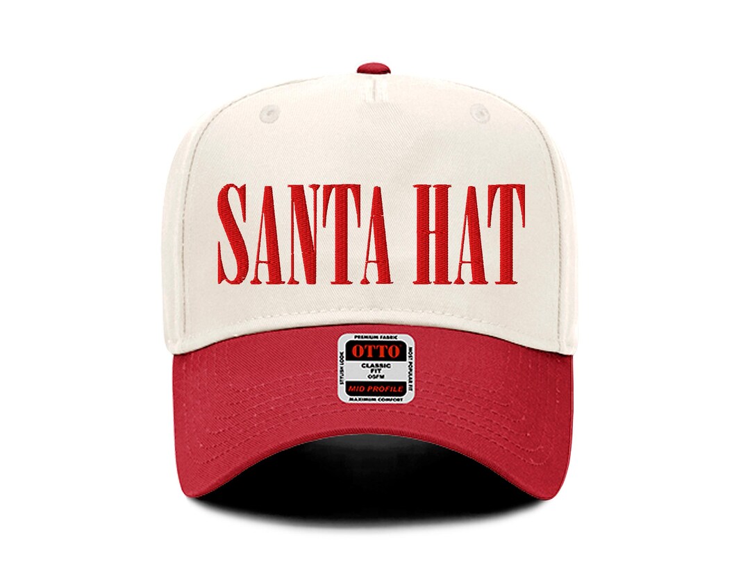 Santa Hat Vintage Hat Two Tone Santa Hat for Christmas Season Funny ...