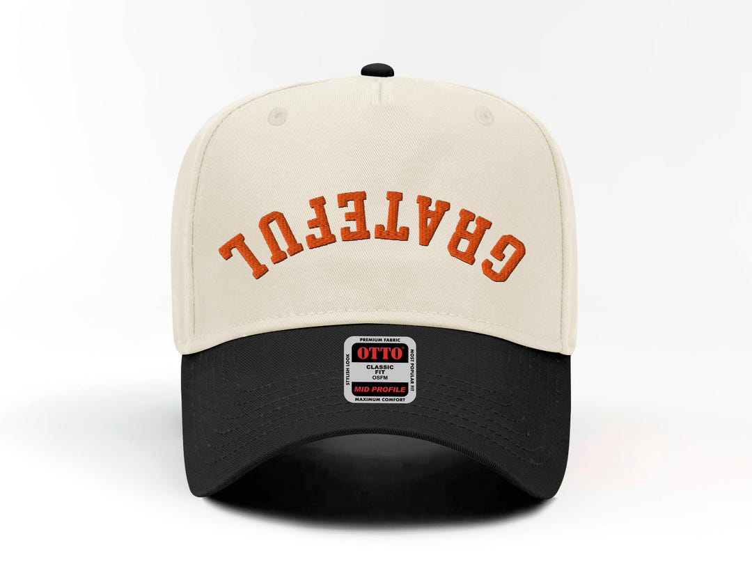GRATEFUL Hat Upside Down Two Tone Hat Thanksgiving Hat Embroidered ...
