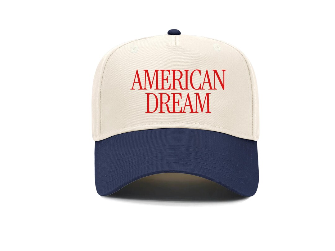 American Dream Hat: Red Embroidered Two Tone Snapback - Etsy