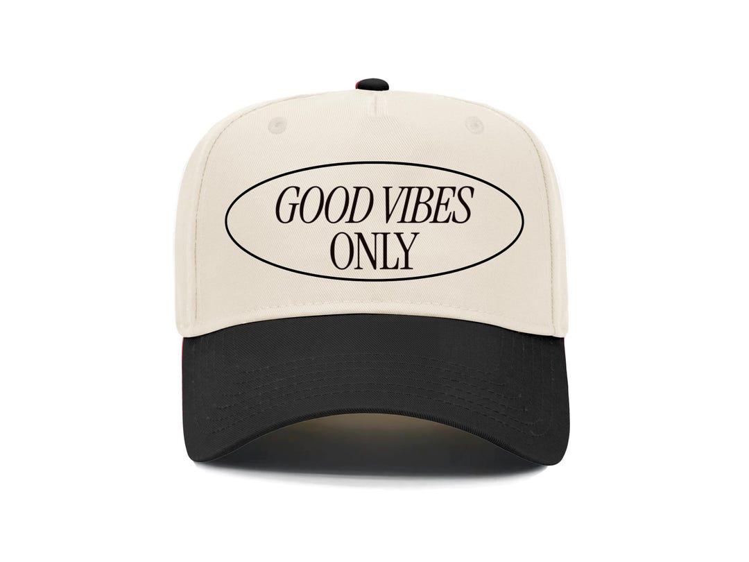 Good Vibes Embroidered Trucker Hat - Two Tone Snapback - Etsy