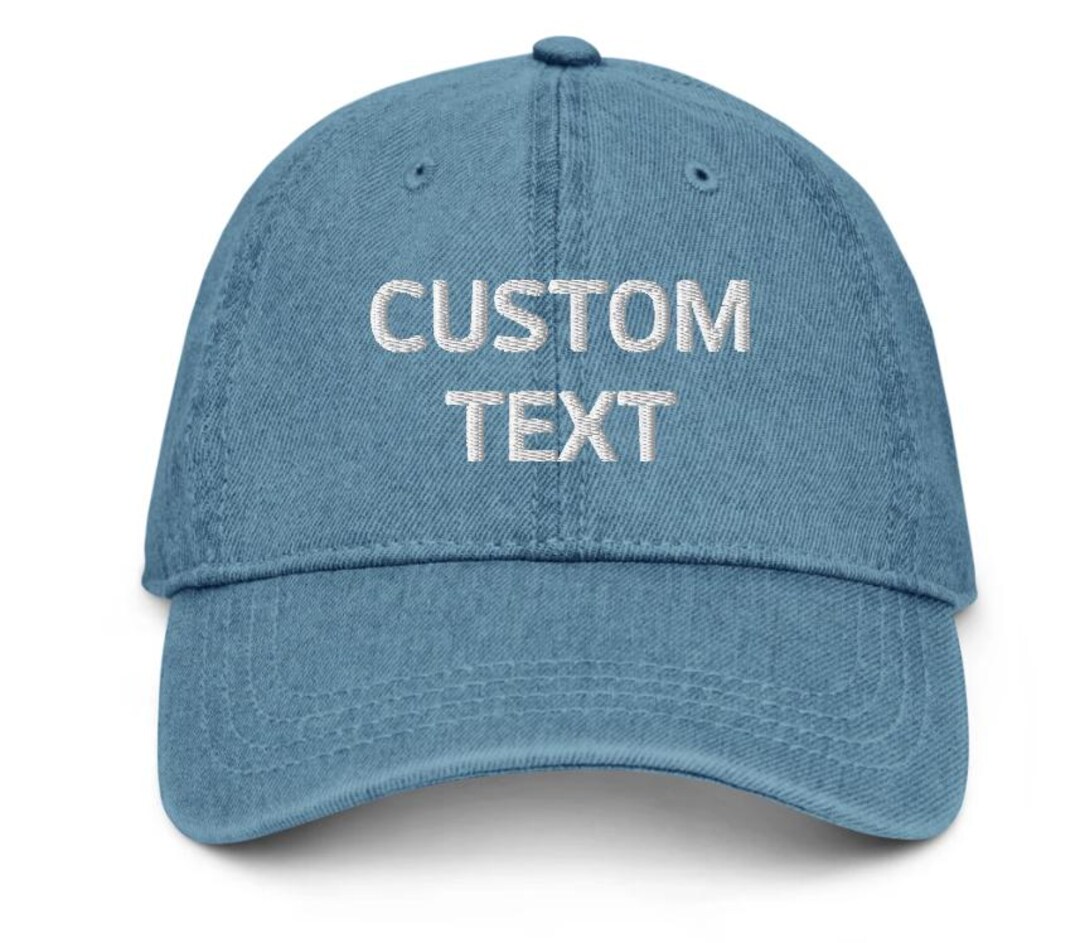 Denim Dad Hat Custom, Embroidered Baseball Cap Vintage Dad Hat ...