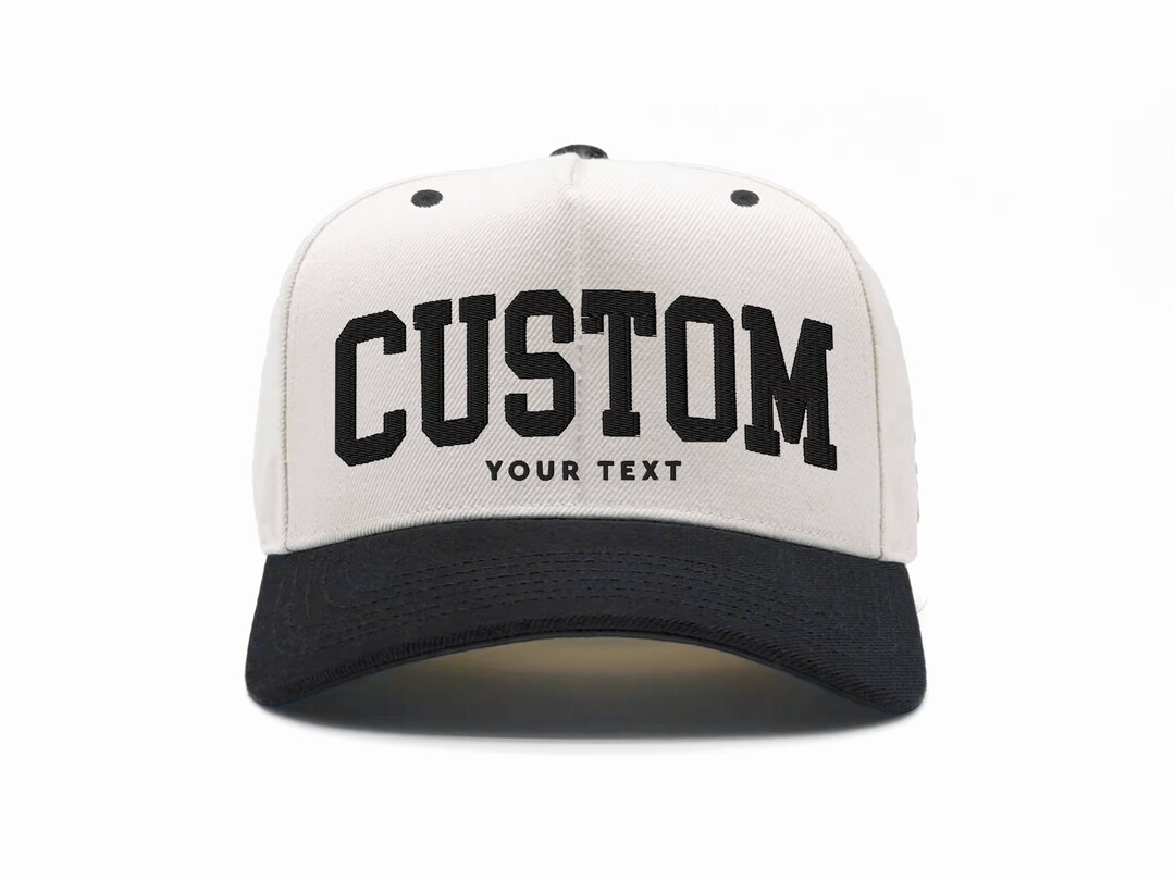 Custom Two Tone Hat Embroidered Custom Snapback Varsity Font Hat Custom ...