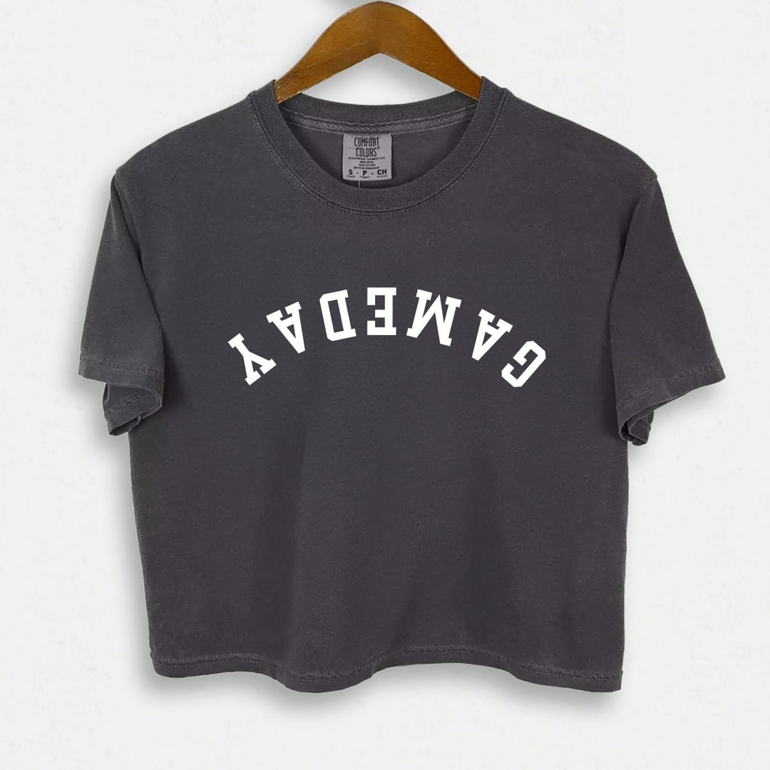 Game Day Crop Upside Down Gameday Tee Football Shirt for Tailgate Shirt ...