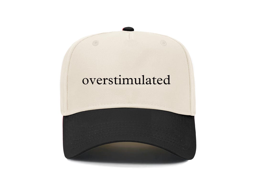 Overstimulated Hat: Vintage Funny Meme Hat, Minimalist Design Hat - Etsy