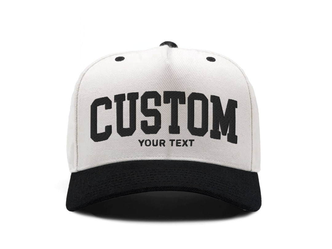 Custom Two Tone Hat Embroidered Custom Snapback Varsity Font Hat Custom ...