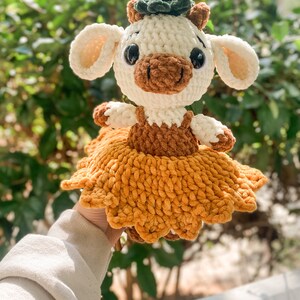 Sunny the Sunflower Cow LOW SEW Crochet Pattern - Etsy