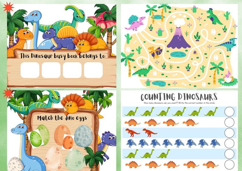 Dinosaur Themed Busy Book - Etsy