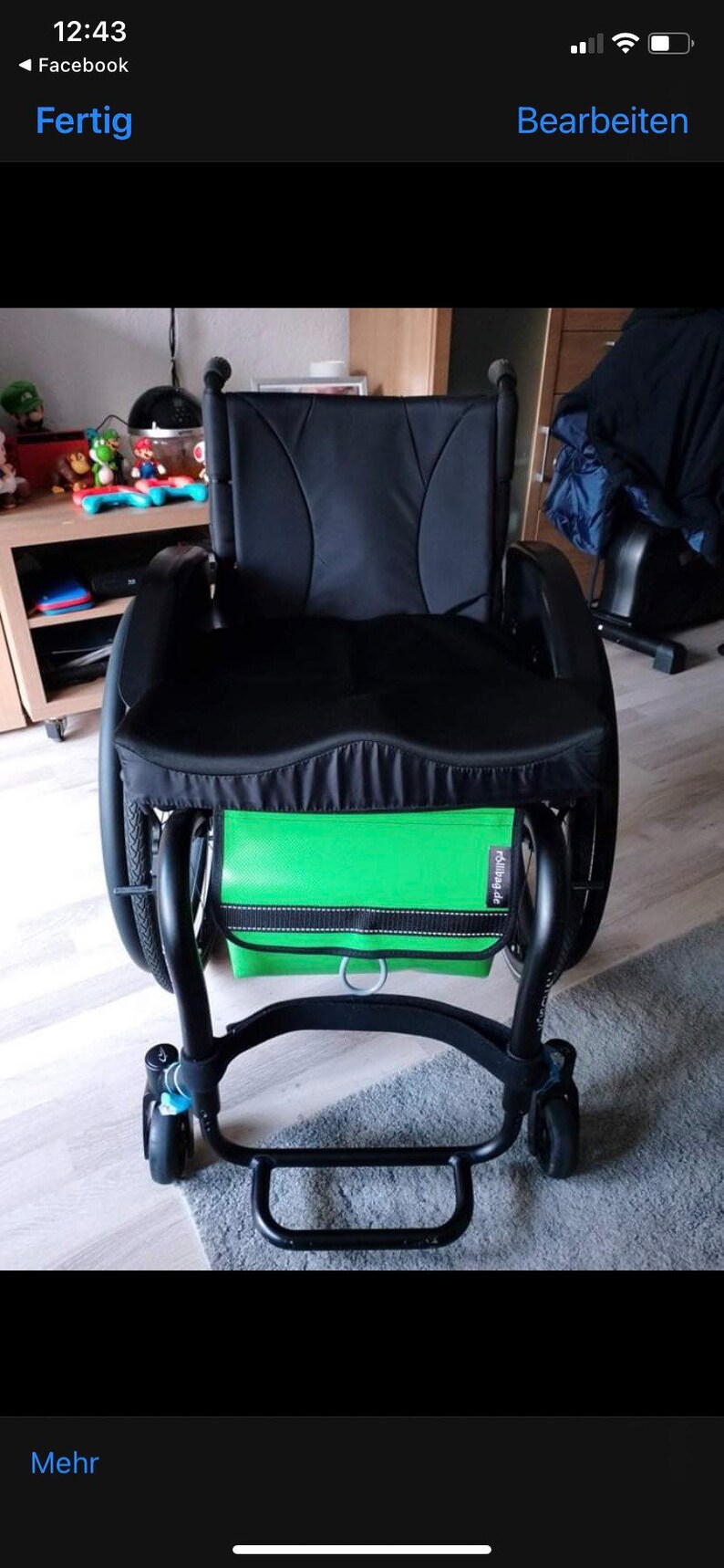 Large "green" Wheelchair Bag - Wheelchair Accessories, Rollator ...
