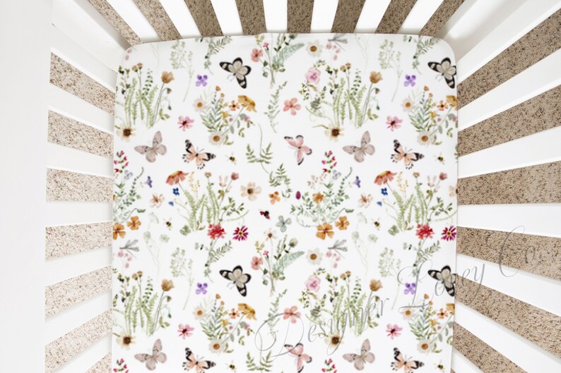 Wildflowers Baby Crib Sheet Changing Pad Cover Floral Baby - Etsy